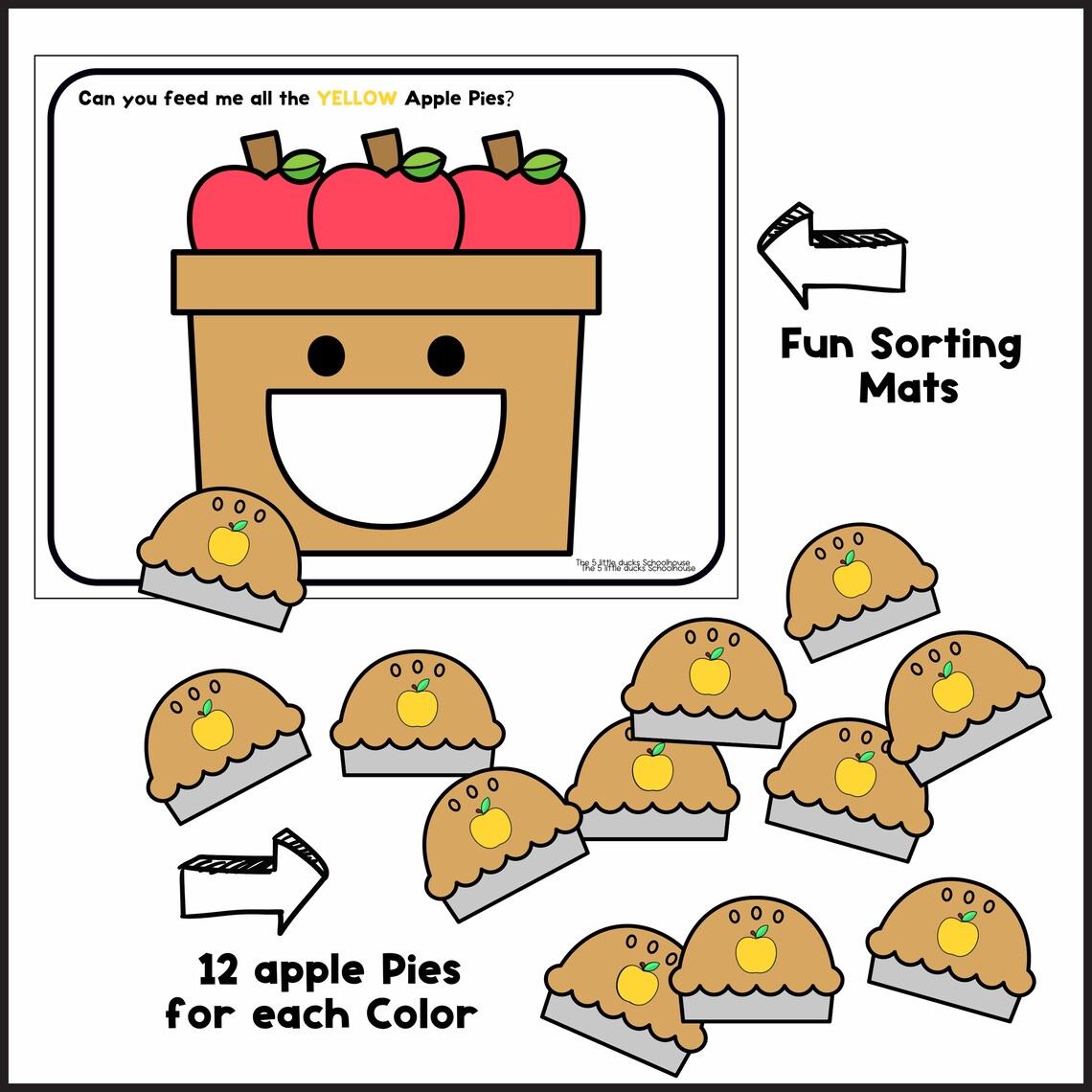 Fall Apple Color Sorting Game – Preschool Learning (digital Download ...