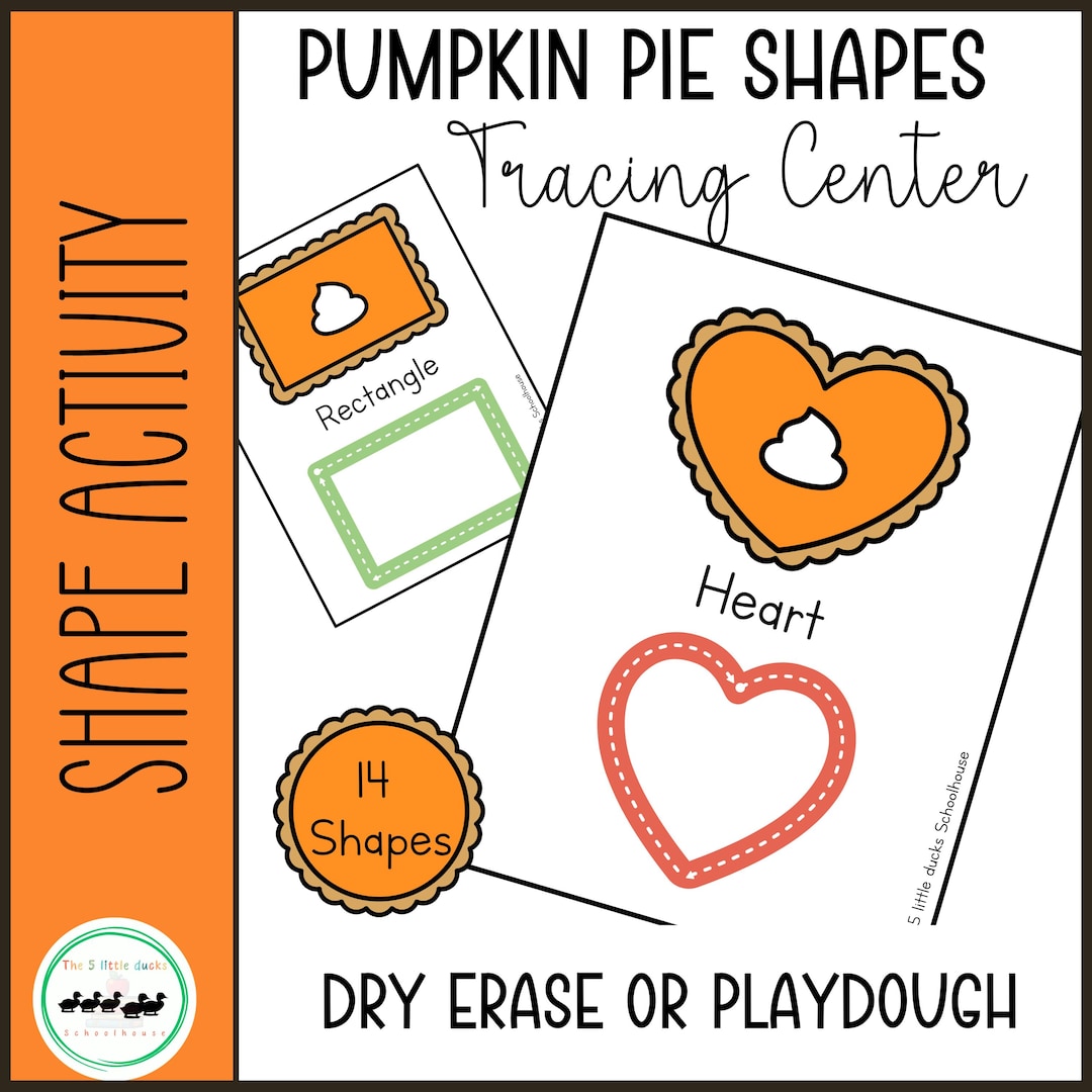 Thanksgiving Pumpkin Pie Tracing Shapes - 14 Shapes & 2 Card Sizes for ...