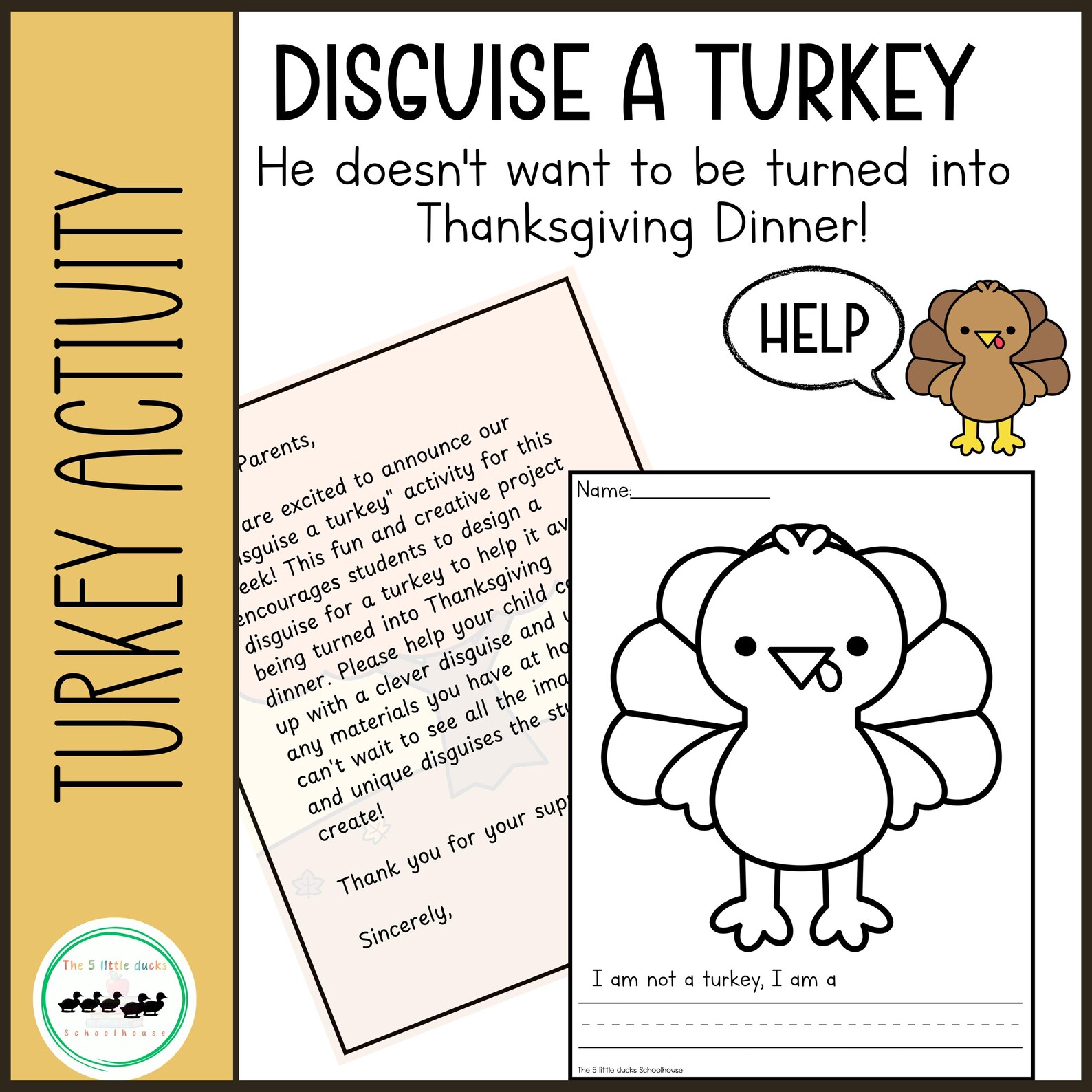 Disguise a Turkey Activity: Printable Thanksgiving Craft (PDF) - Etsy
