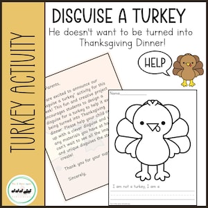 Disguise a Turkey Activity: Printable Thanksgiving Craft (PDF) - Etsy