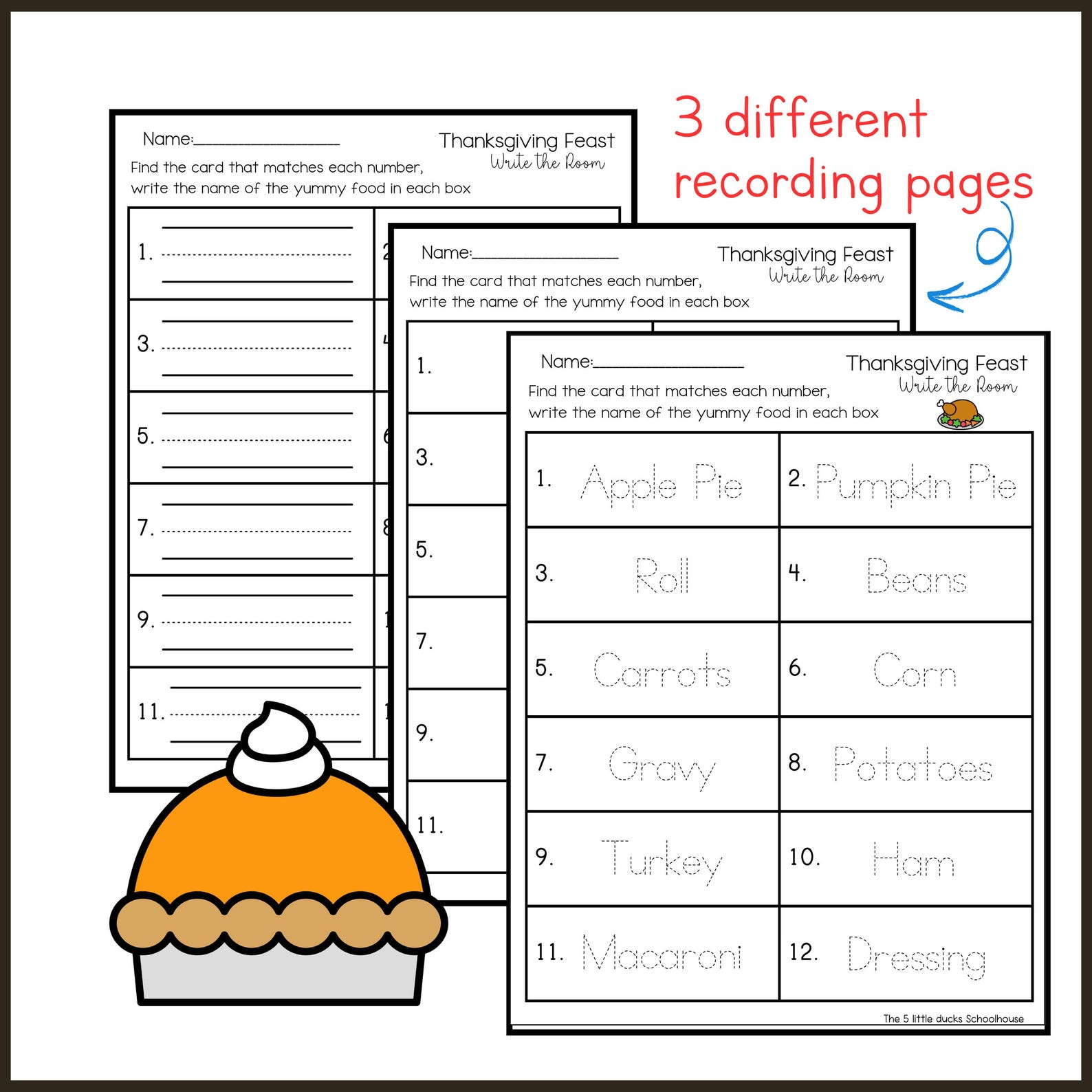 Thanksgiving Feast Write the Room Activity | Fun Learning for Kids ...
