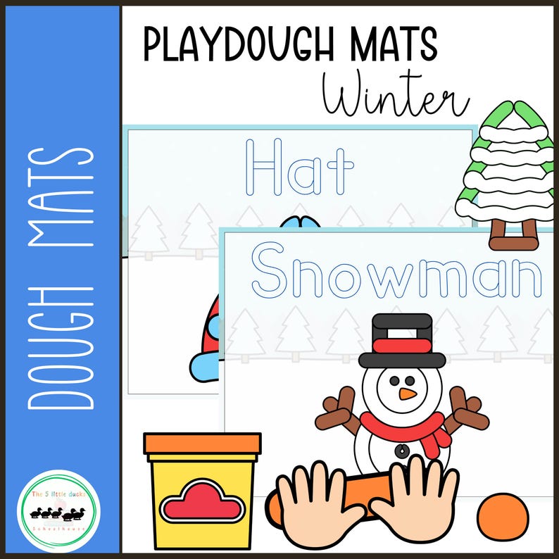 Playdough Mats - Fine Motor Literacy Winter Mats for Kids | Fun ...
