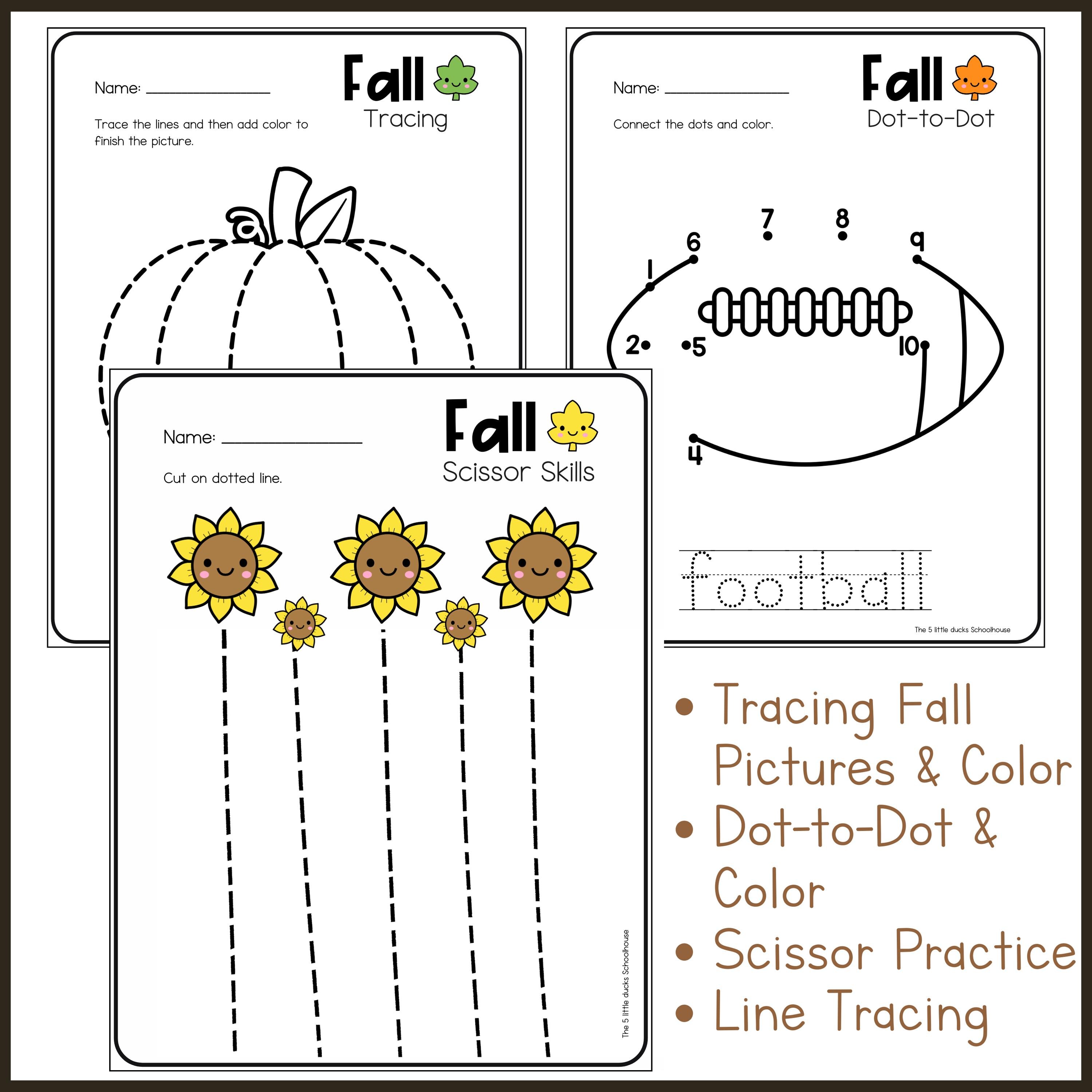 Fall Fine Motor Activity Pages for Kids | Seasonal Crafts & Learning ...