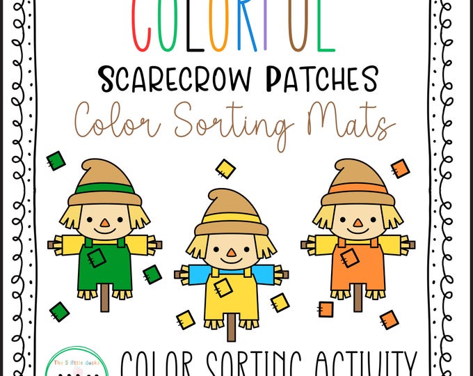 Fall Scarecrow Color Sorting Mats: Preschool Learning (digital Download ...