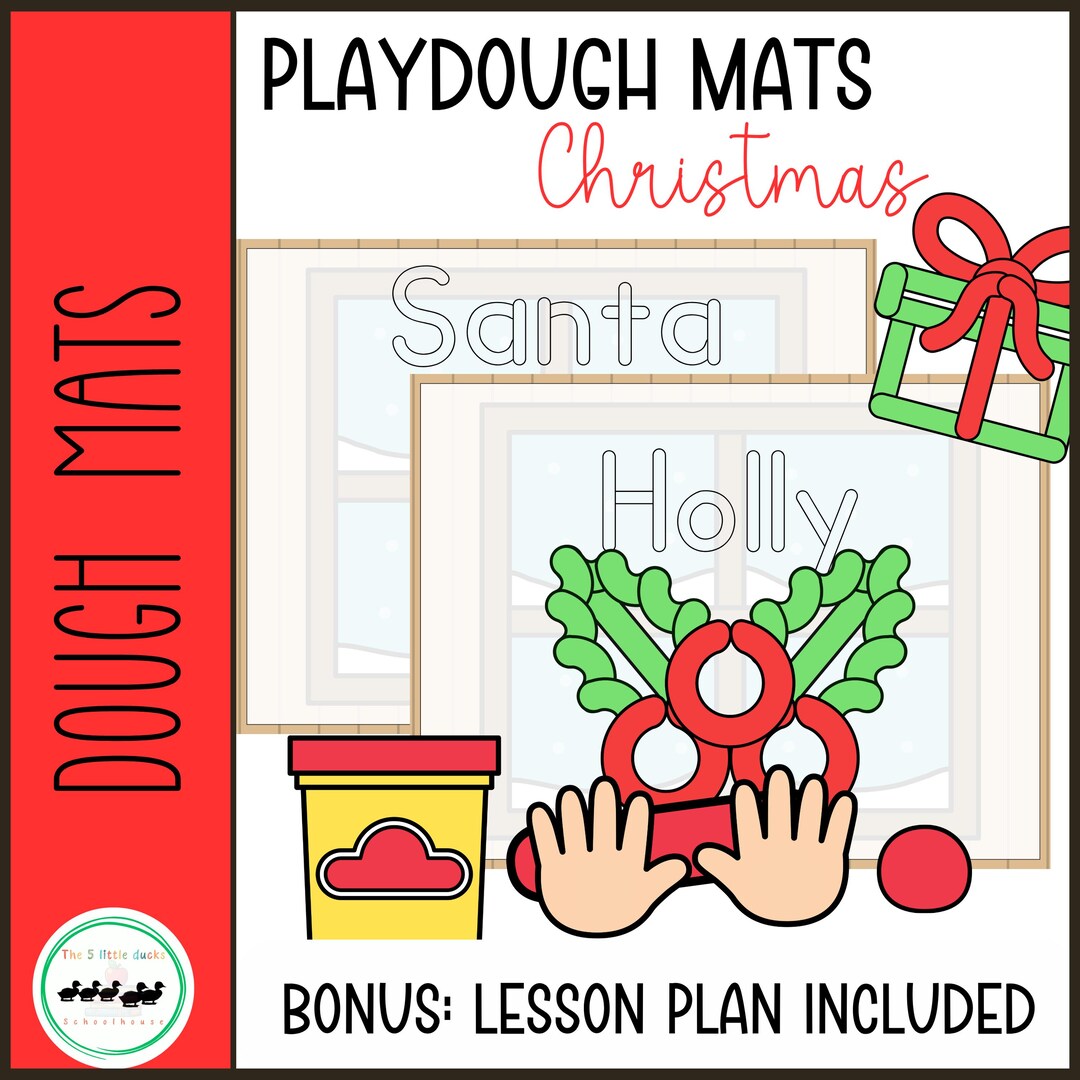 Christmas Fine Motor-literacy Playdough Mats | Bonus Lesson Plan - Etsy