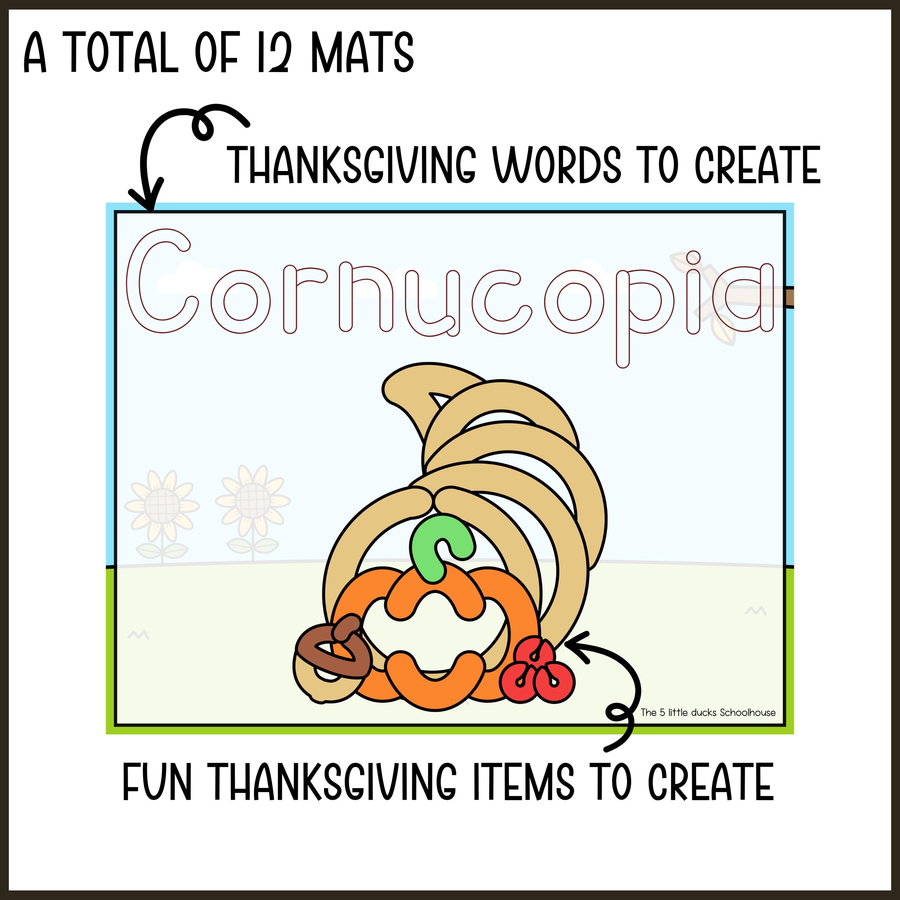 Thanksgiving Fine Motor Literacy Mats | Turkey Playdough Plus More, Fun ...