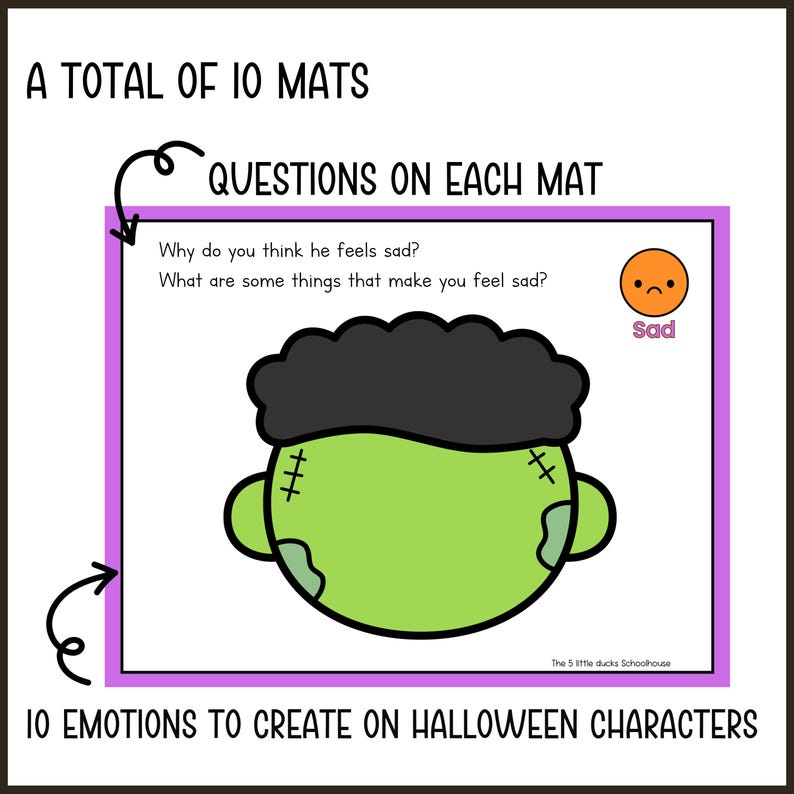Halloween Playdough Emotion Mats: Fun Emotional Learning for Kids ...
