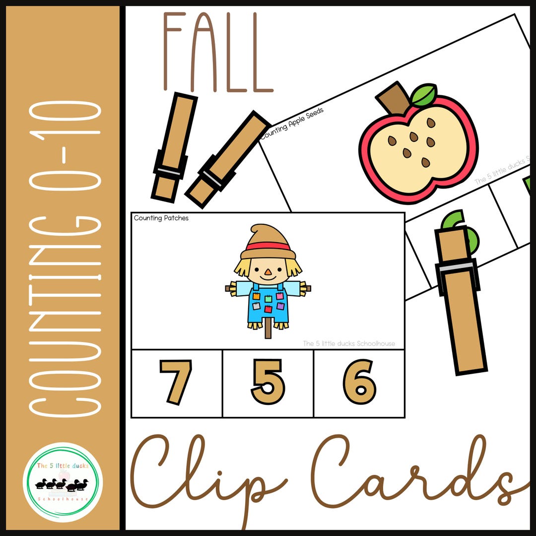 Fall Counting Clip Cards 0-10, Preschool Math (digital Product) - Etsy