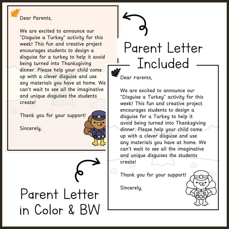 Disguise a Turkey Activity: Printable Thanksgiving Craft (PDF) - Etsy