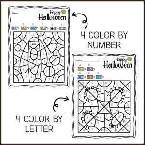 Halloween Color by Number and Letter | Fun Educational Activity for ...