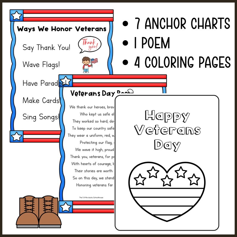 Veterans Day Activity Pack: Poem, Coloring Pages, Writing Prompts ...