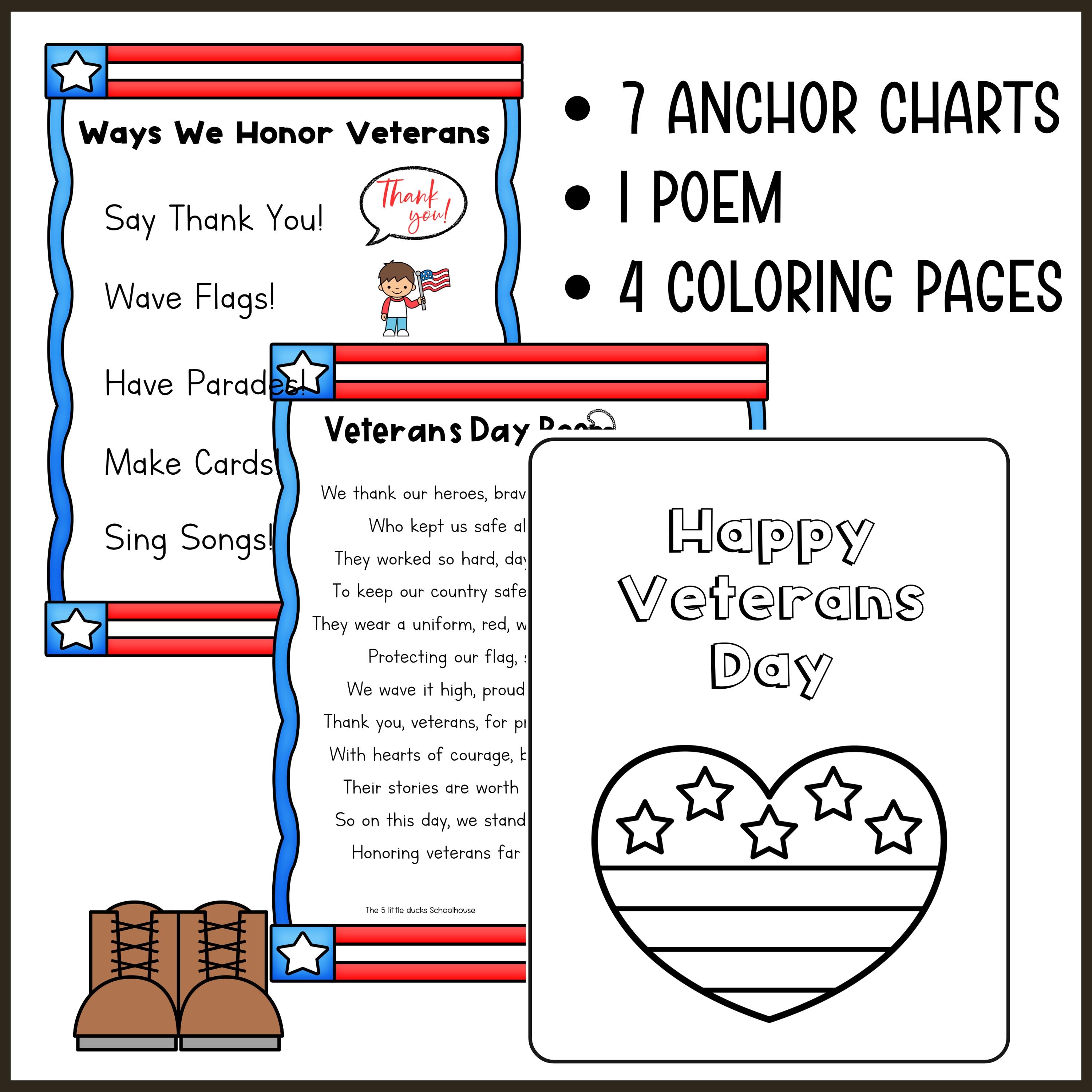 Veterans Day Activity Pack: Poem, Coloring Pages, Writing Prompts ...