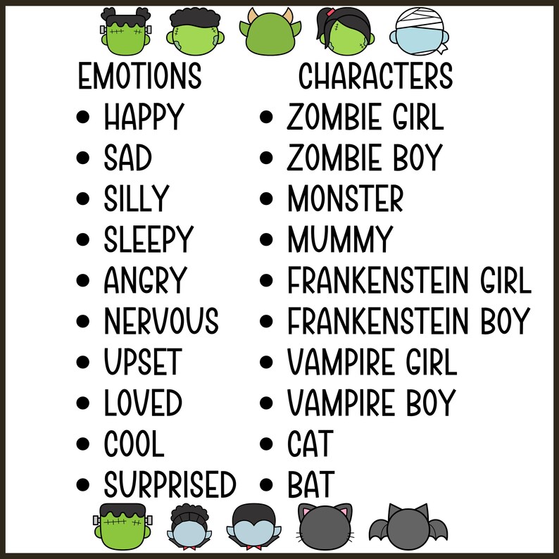 Halloween Playdough Emotion Mats: Fun Emotional Learning for Kids ...