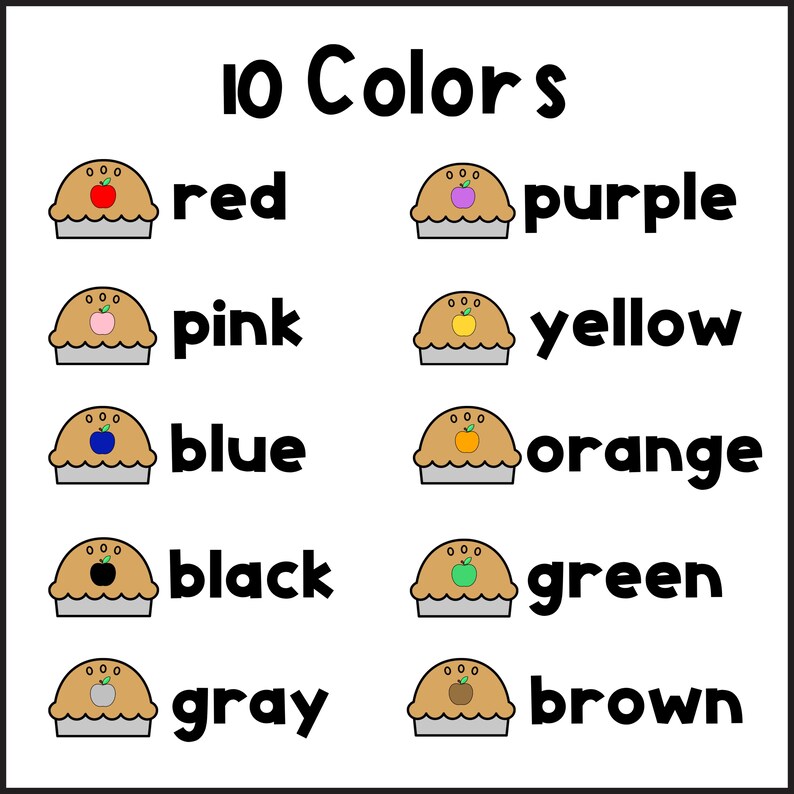 Fall Apple Color Sorting Game – Preschool Learning (digital Download ...