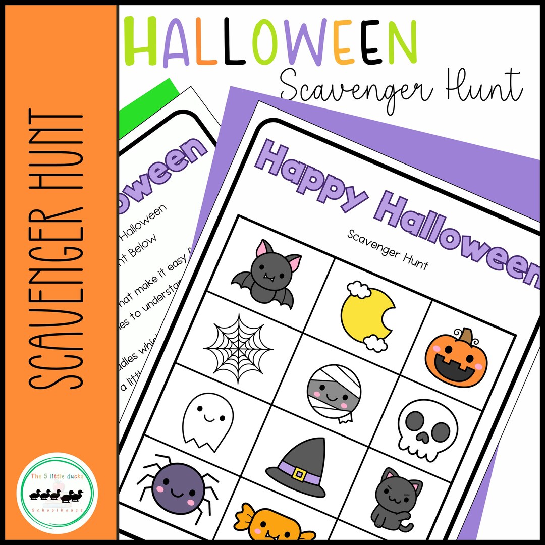 Halloween Scavenger Hunt - Fun Family Game for Kids, Outdoor & Indoor ...