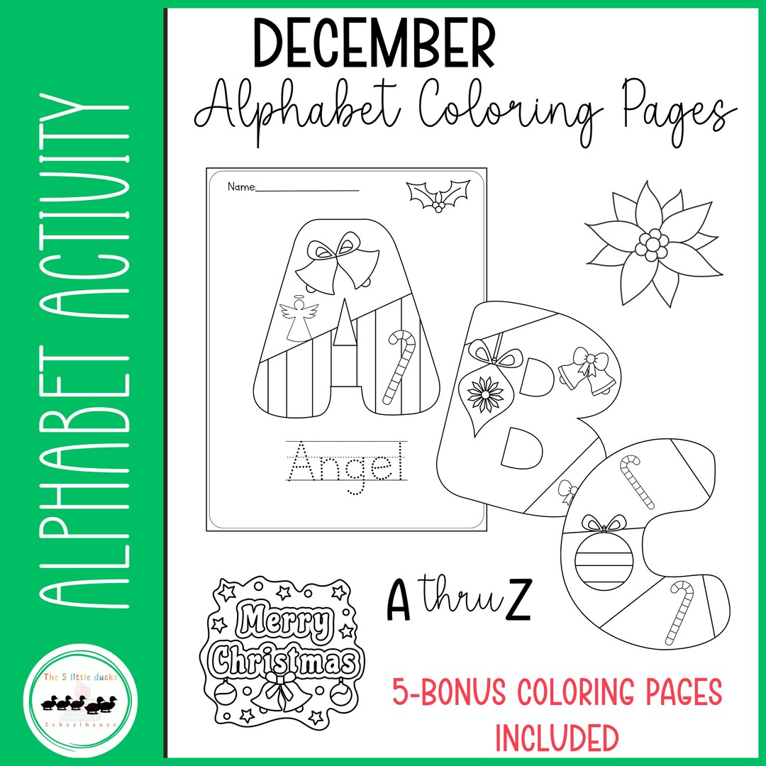ABC Christmas Coloring Pages | Vocabulary | Fun Activities | Bonus ...