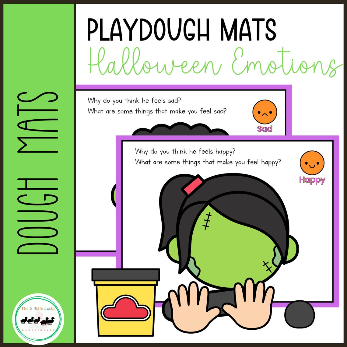 Halloween Playdough Emotion Mats: Fun Emotional Learning for Kids ...