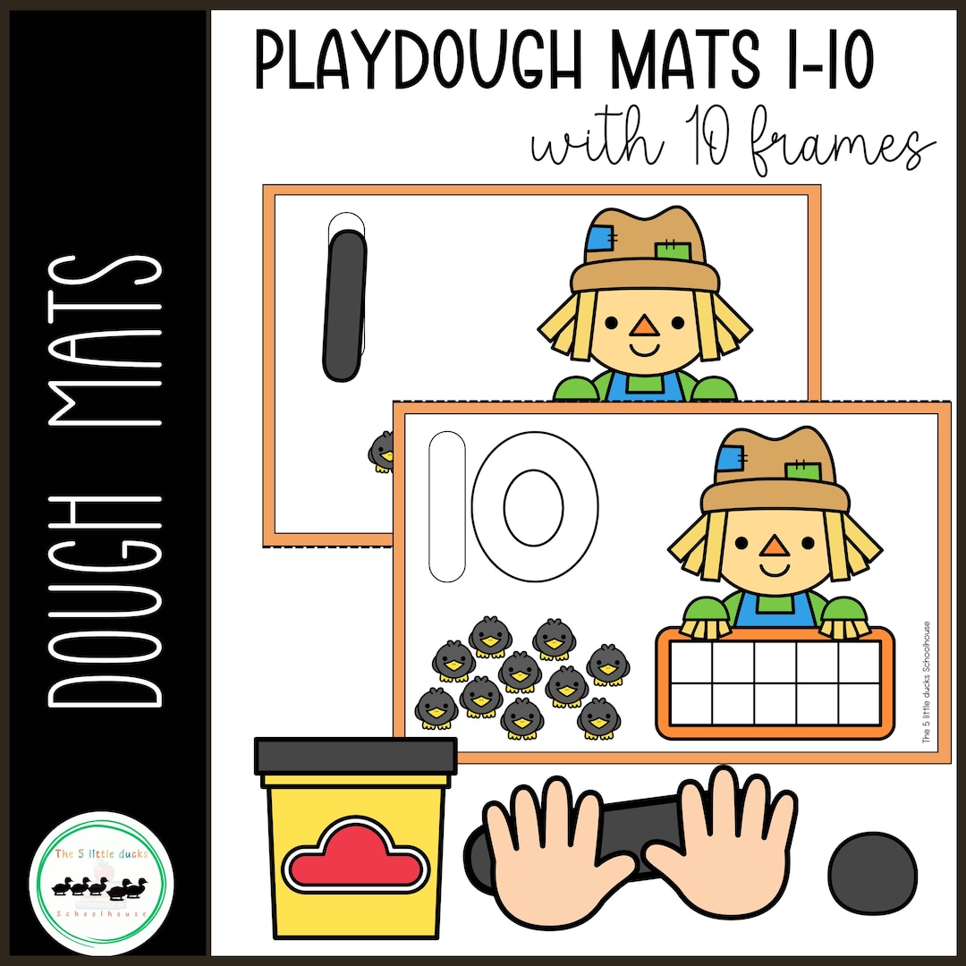 Fall Scarecrow Number Playdough Mats 1-10: Kids Learning Activity ...