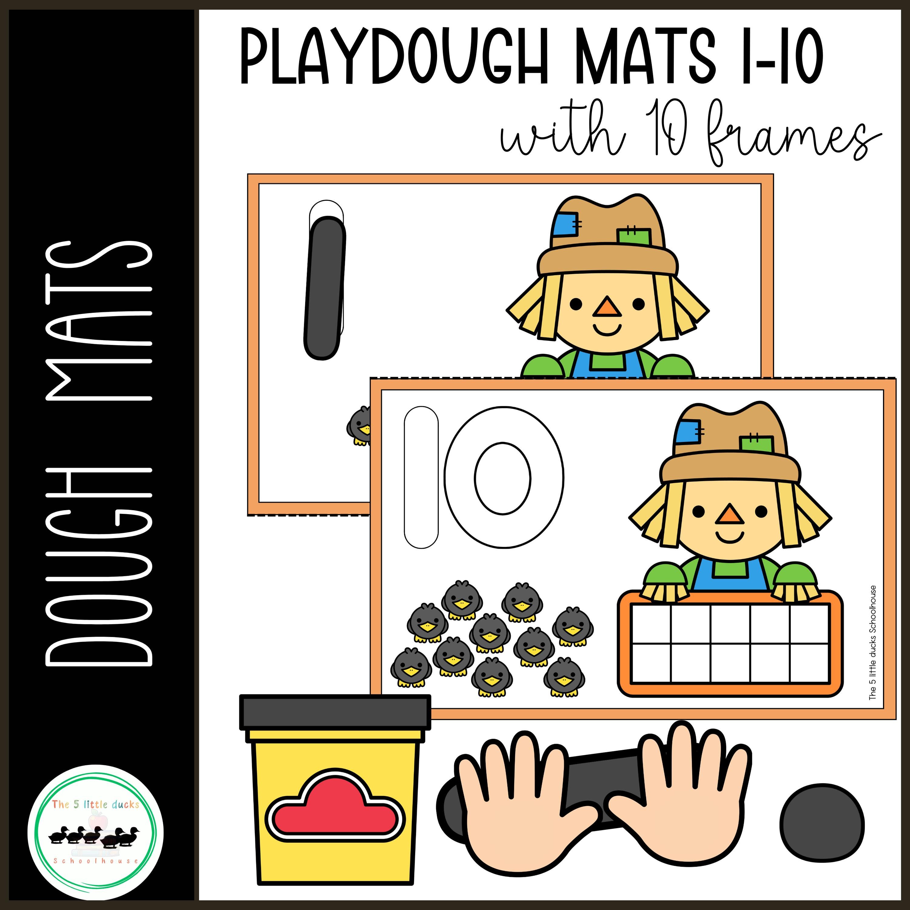 Fall Scarecrow Number Playdough Mats 1-10: Kids Learning Activity ...
