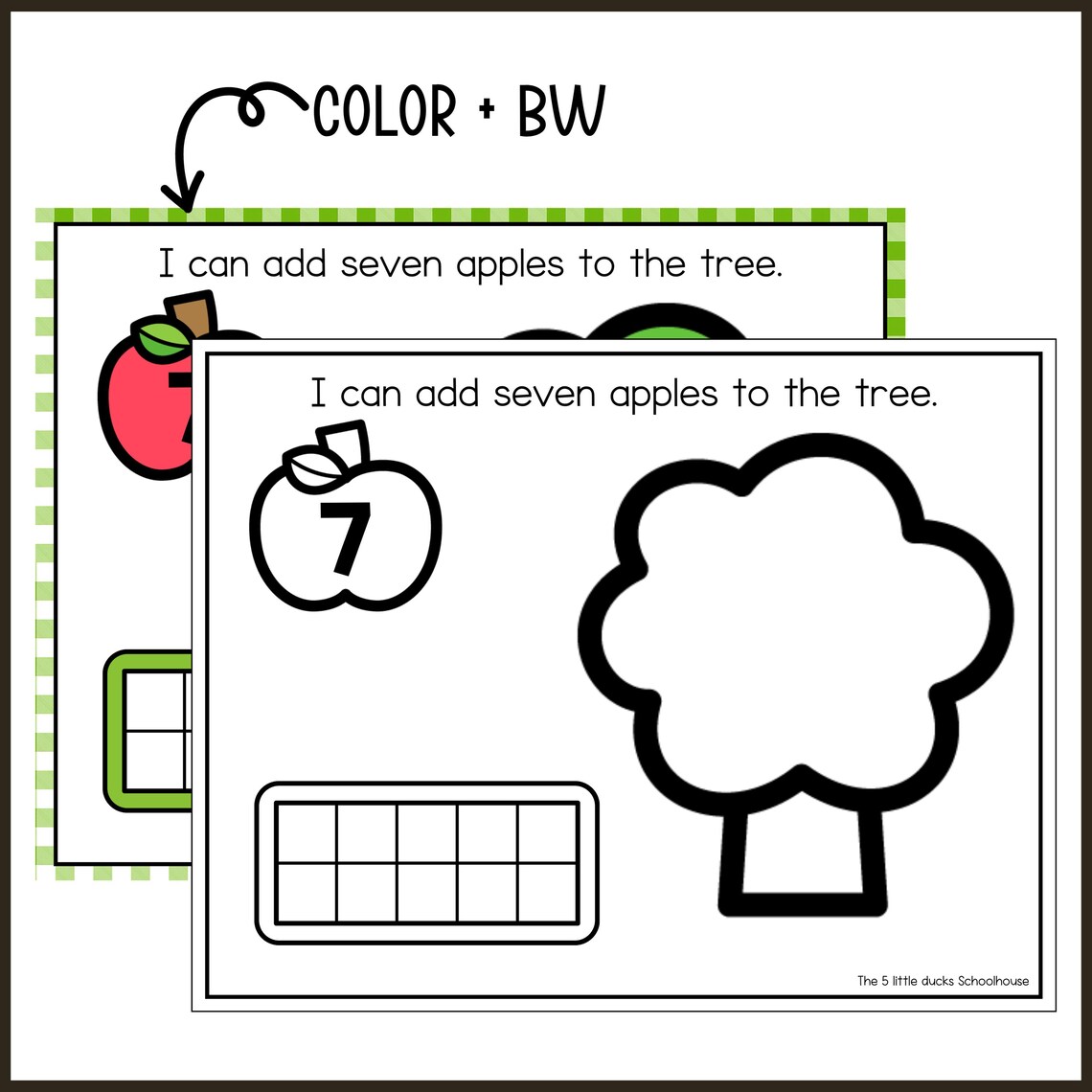 Apple Tree Playdough Mats: Fall Math Activity (digital Download) - Etsy
