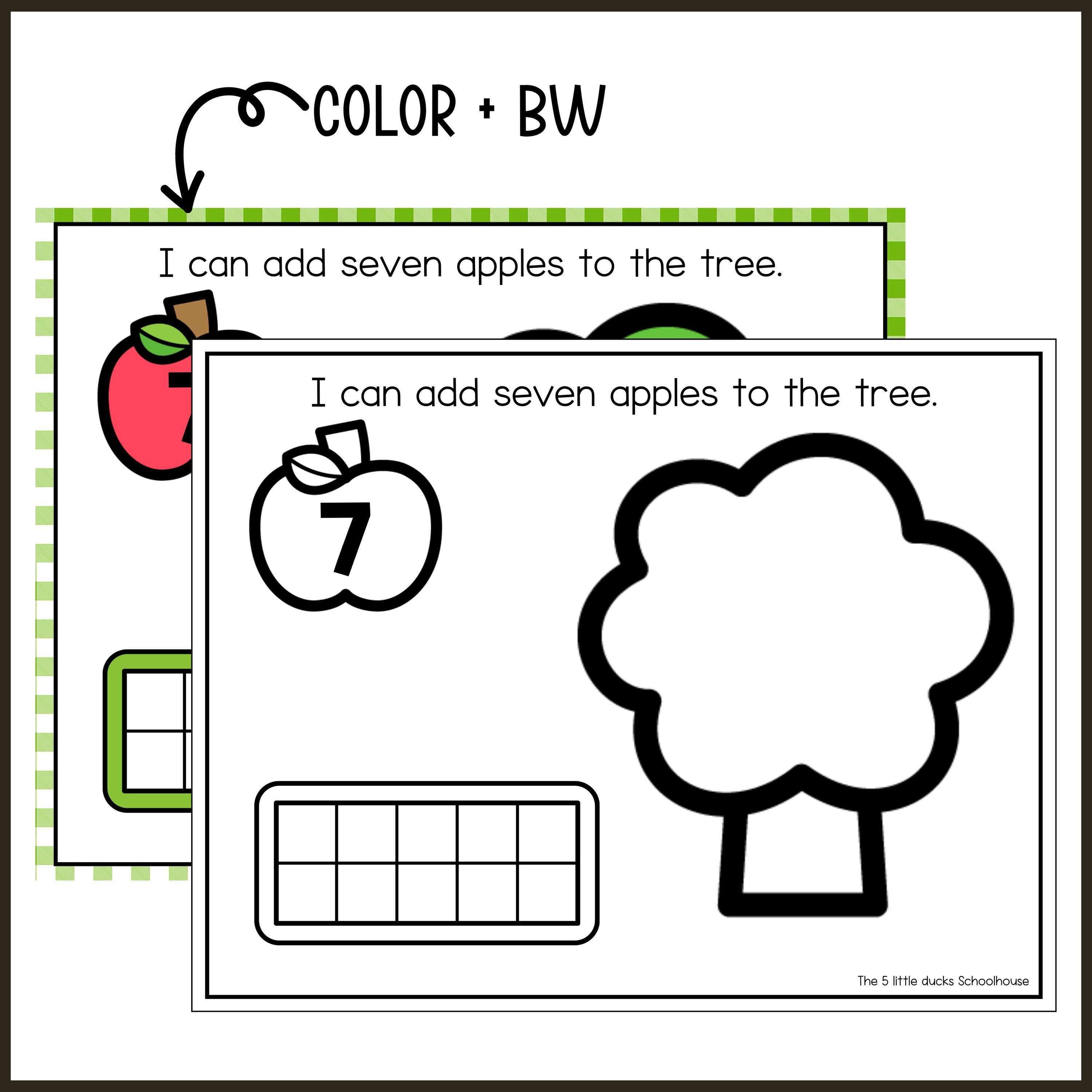 Apple Tree Playdough Mats: Fall Math Activity (digital Download) - Etsy