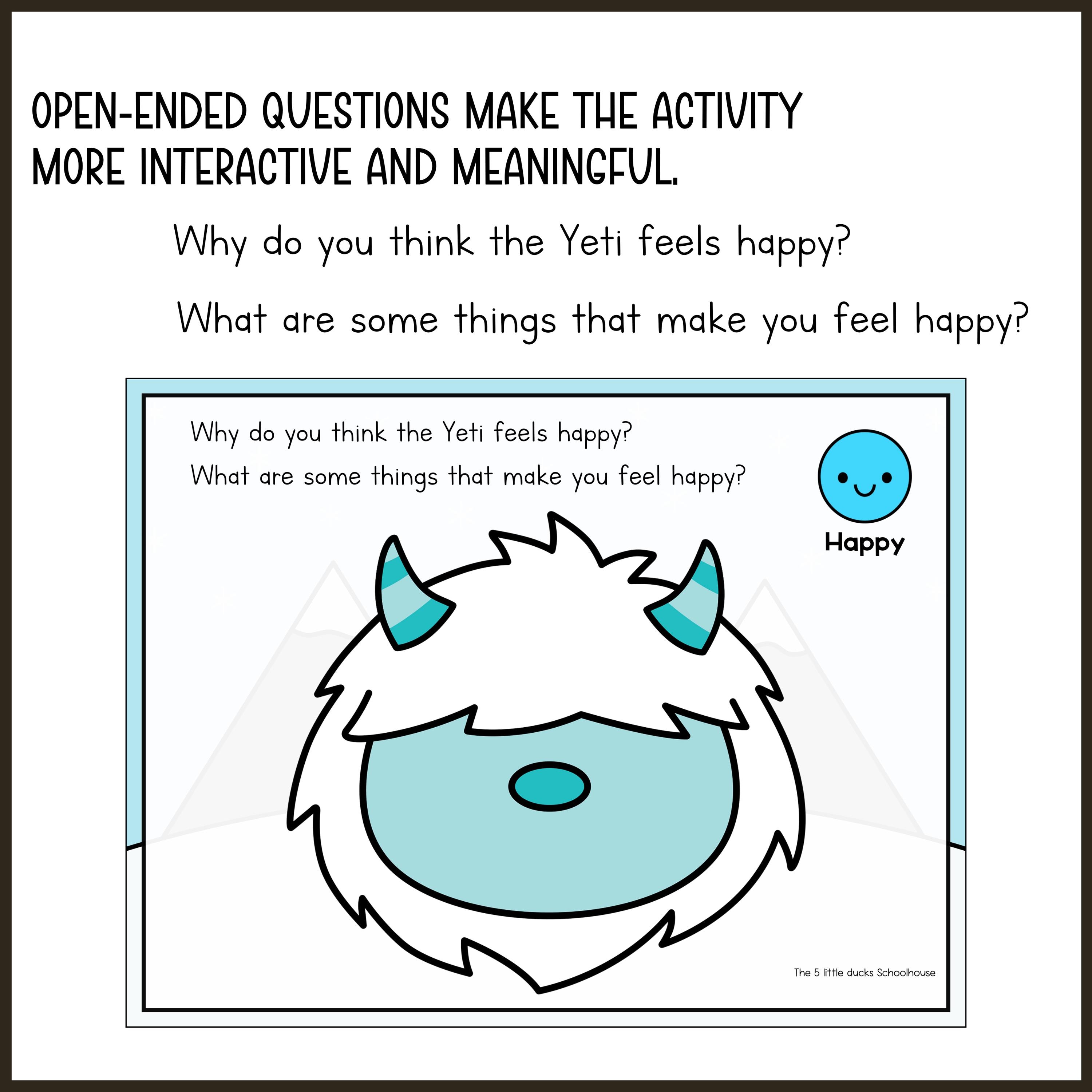 Yeti Feelings & Emotions Dough Mats | Winter SEL Sensory Activity for ...