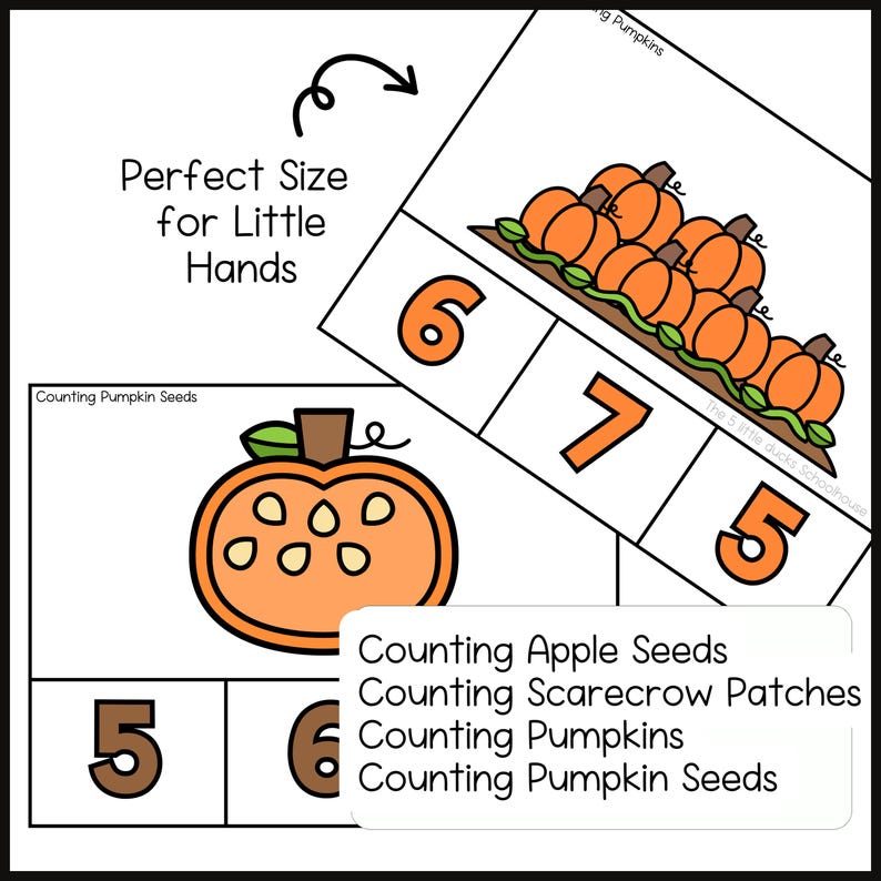 Fall Counting Clip Cards 0-10, Preschool Math (digital Product) - Etsy