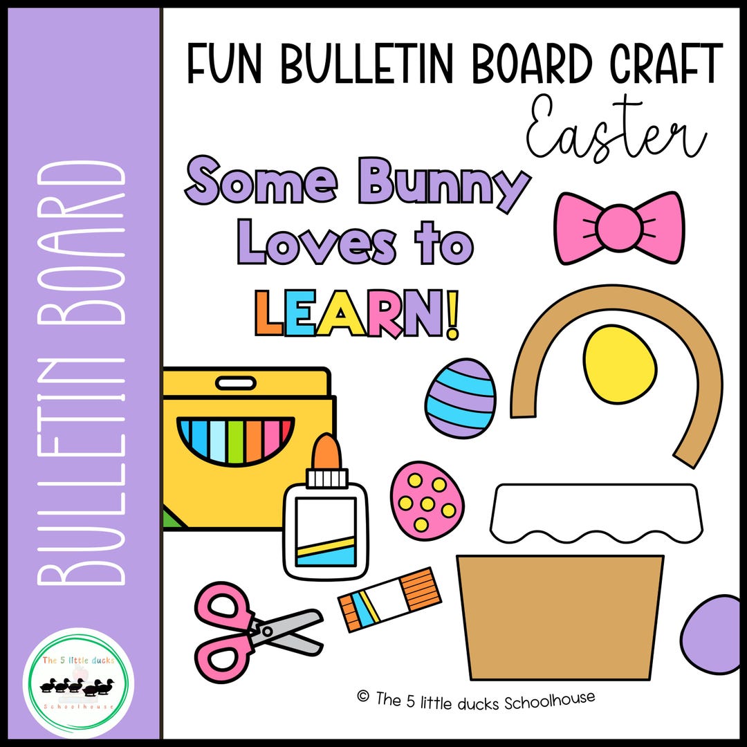 Easter Cut & Glue Craft | Basket With Eggs | April Bulletin Board | DIY ...