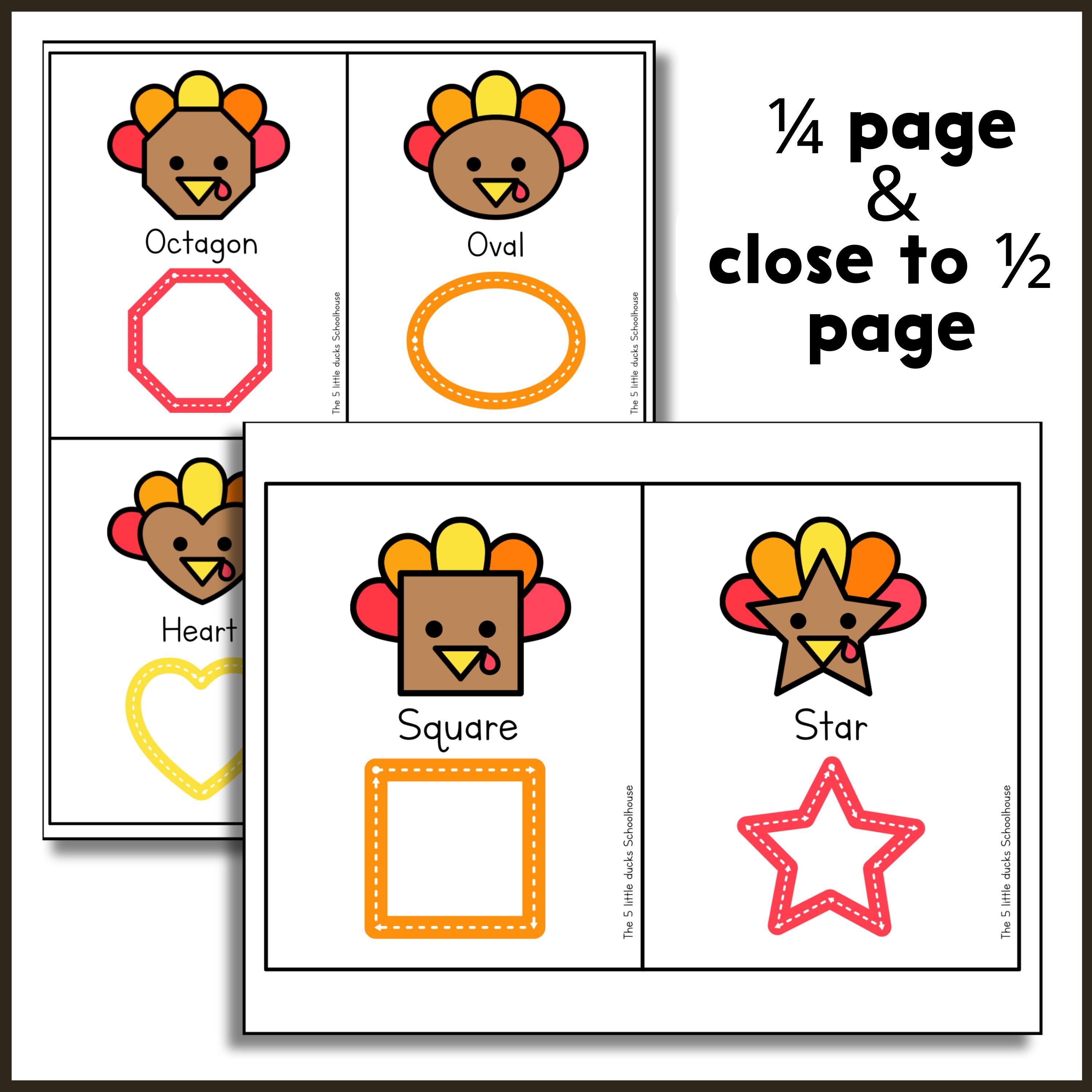 Thanksgiving Turkey Tracing Shapes - 14 Shapes & 2 Card Sizes for Fun ...