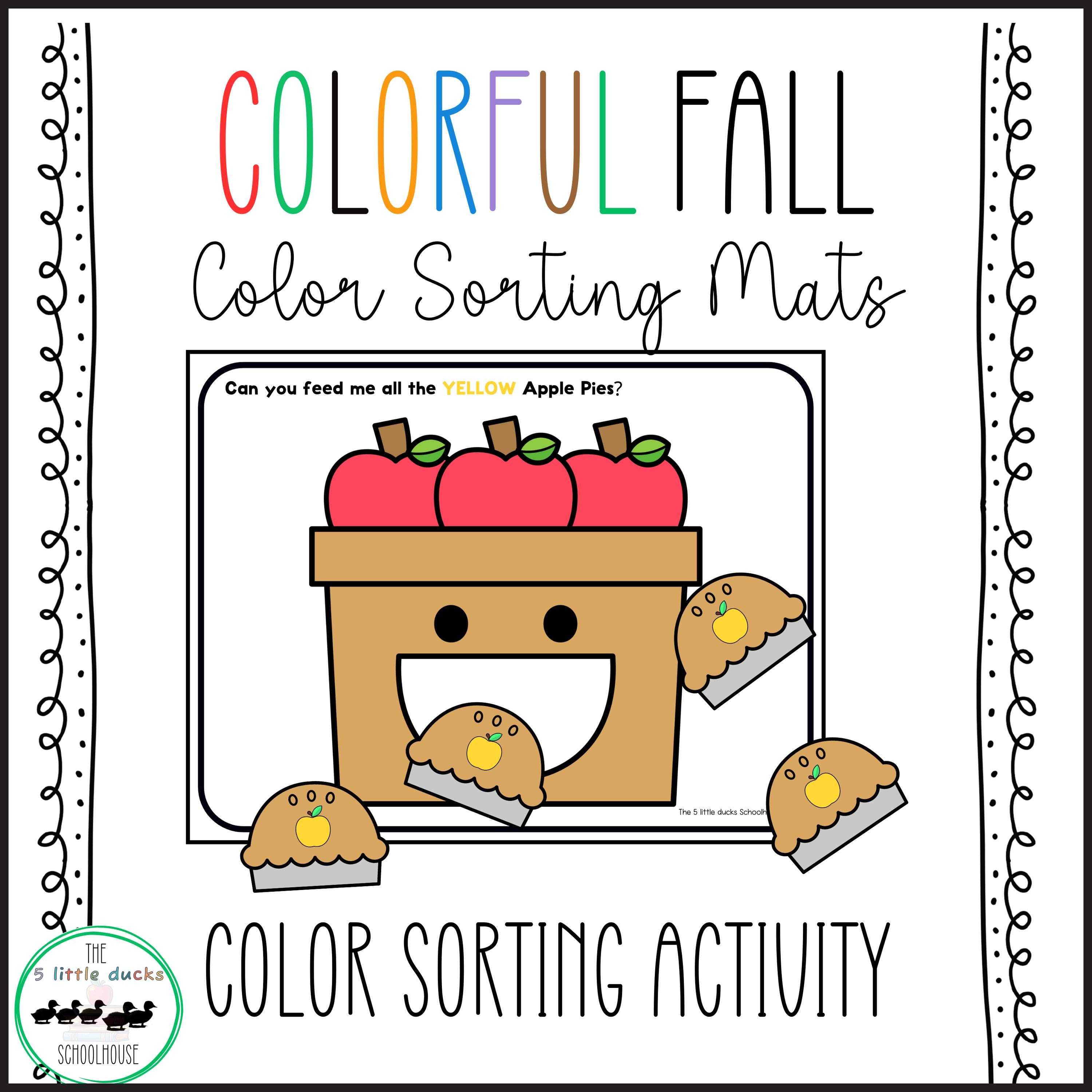 Fall Apple Color Sorting Game – Preschool Learning (digital Download ...