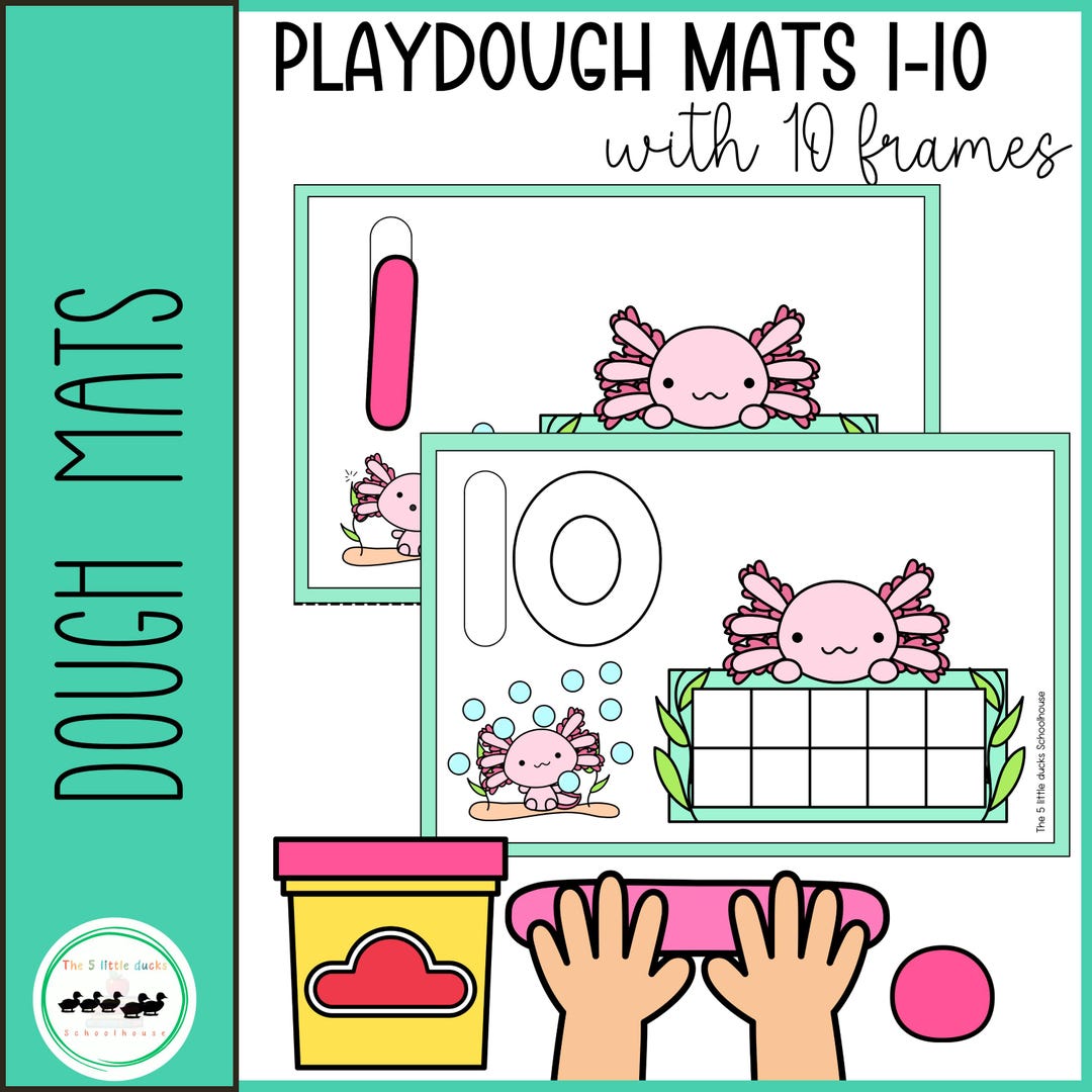 Playdough Axolotl Number Math Mats 1-10 | Fun Learning Activity for ...