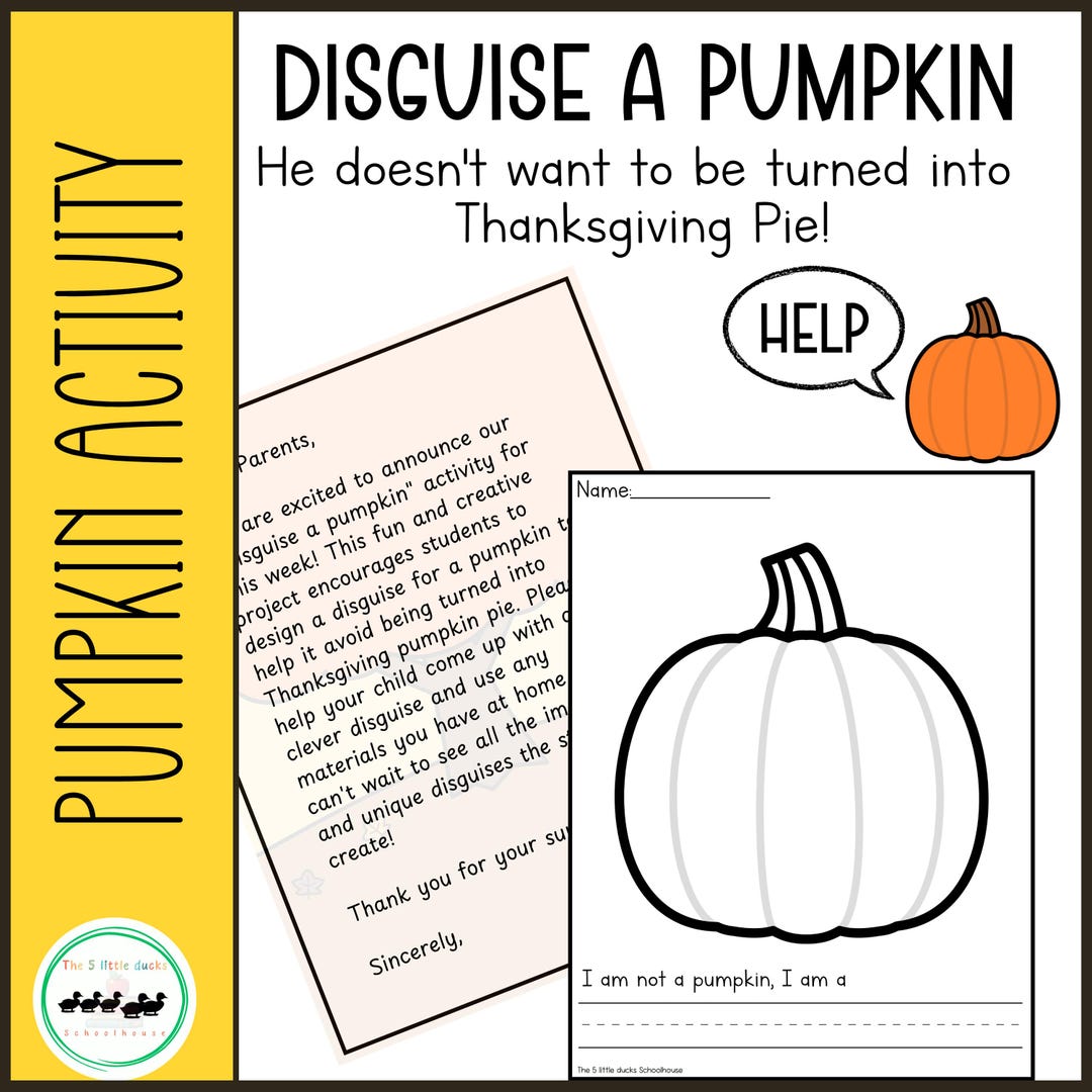 Disguise a Pumpkin Printable: Fall Craft Activity for Kids (PDF) - Etsy
