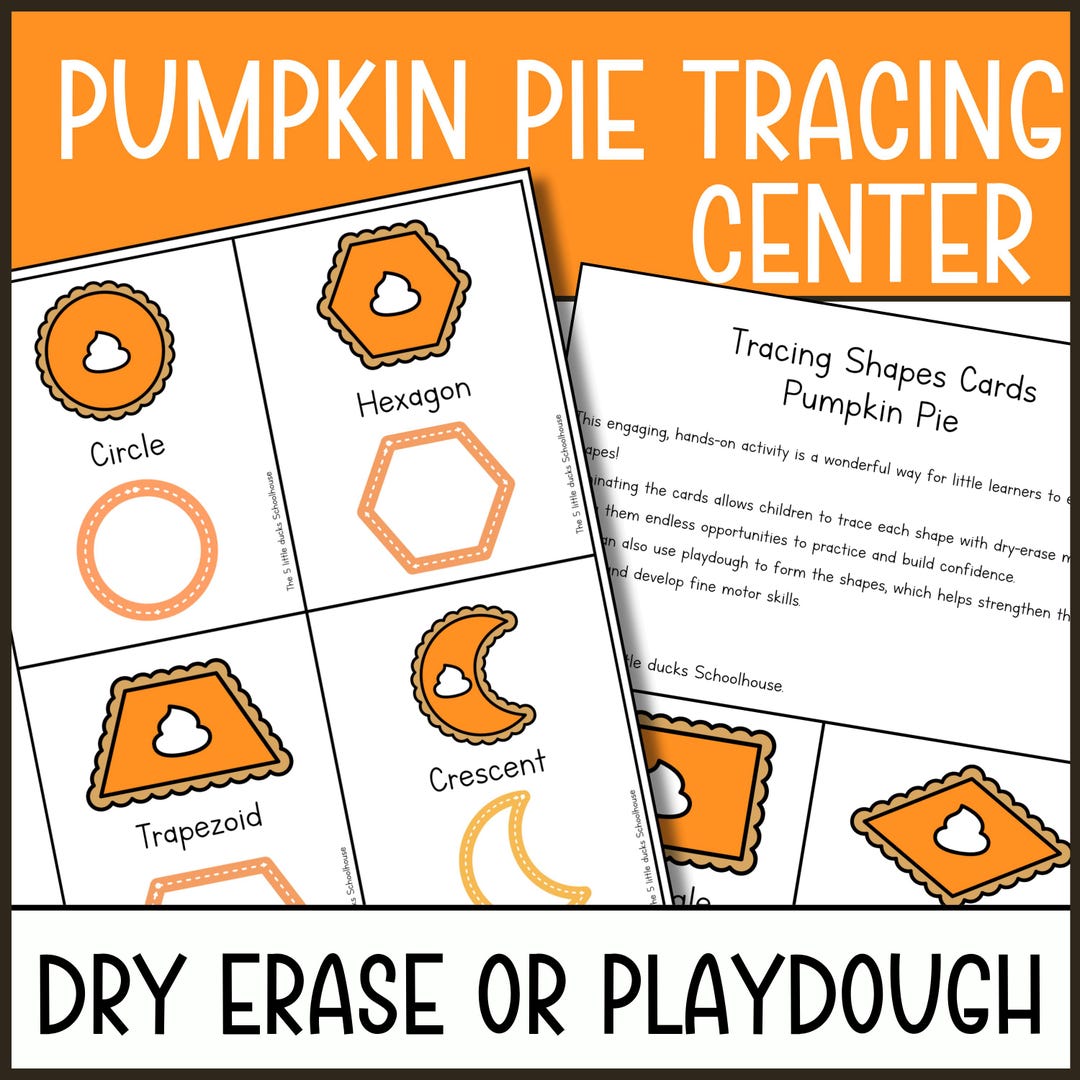 Thanksgiving Pumpkin Pie Tracing Shapes - 14 Shapes & 2 Card Sizes for ...