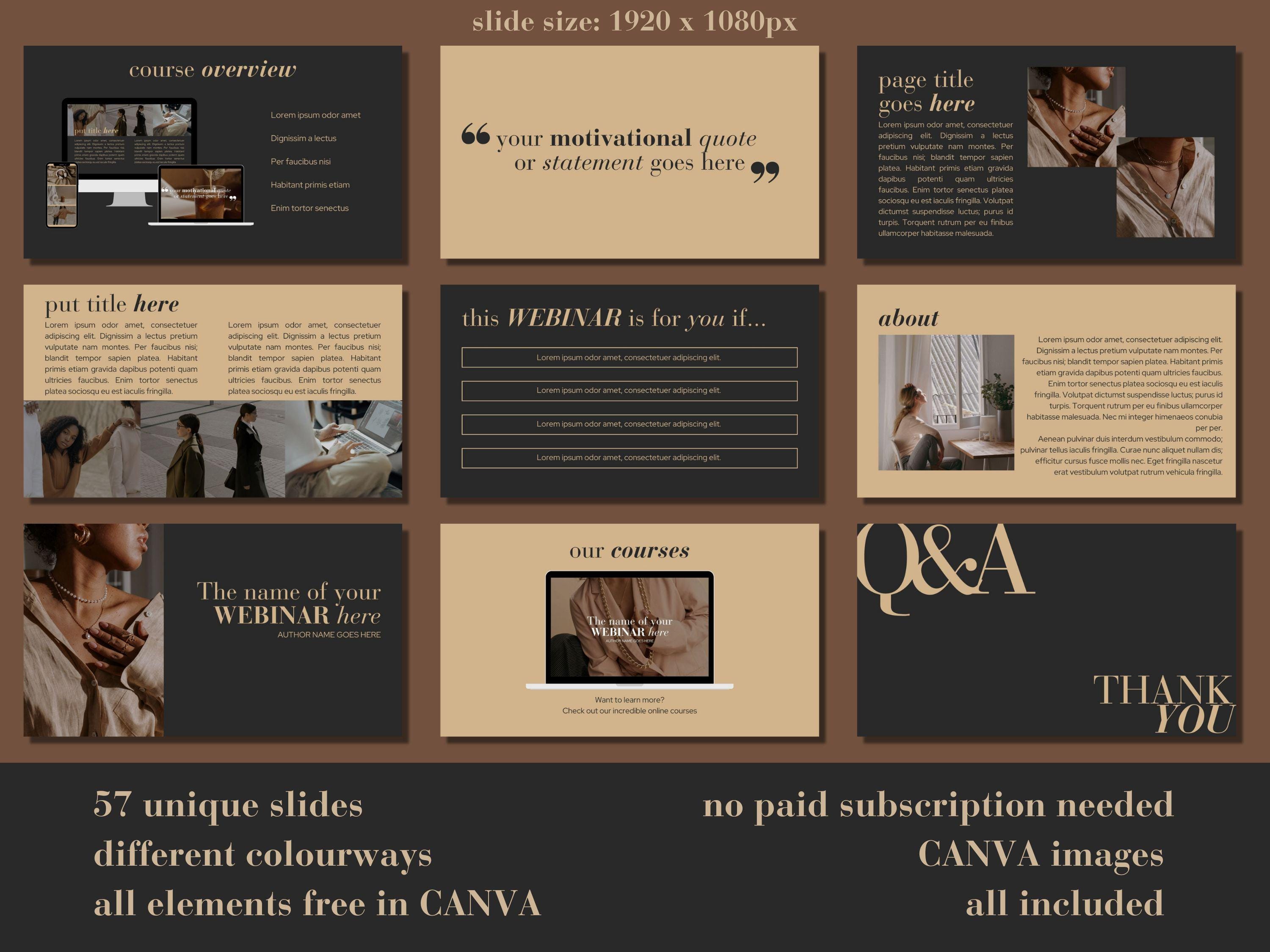 CANVA Neutral Luxe Slide Deck Template, Presentation Template, Modern ...