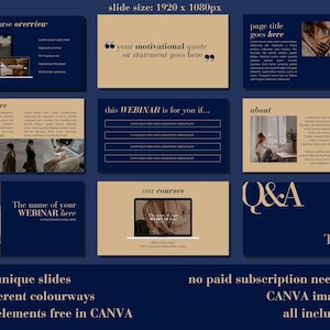 Navy Blue Canva Presentation Template: Modern Business Slides - Etsy