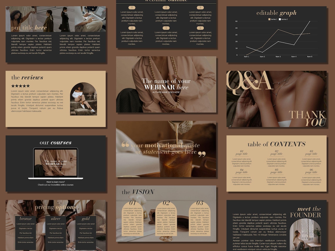 Neutral Modern Presentation Template: Webinar Slides (CANVA) - Etsy