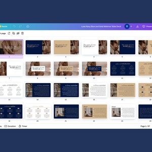 Navy Blue Canva Presentation Template: Modern Business Slides - Etsy
