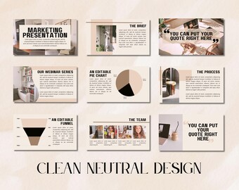 CANVA Neutral Luxe Slide Deck Template, Presentation Template, Modern ...