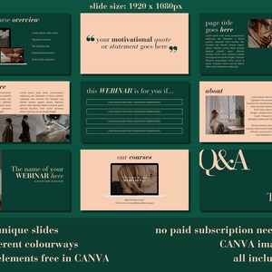 CANVA Forest Green and Peach Luxe Slide Deck Template, Presentation ...