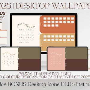 2025 Retro Calendar Desktop Wallpaper With Bonus Icons (digital ...
