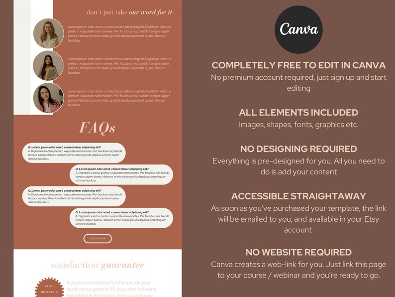High Converting CANVA Warm Fall Autumn Minimalist Luxe Sales Page ...