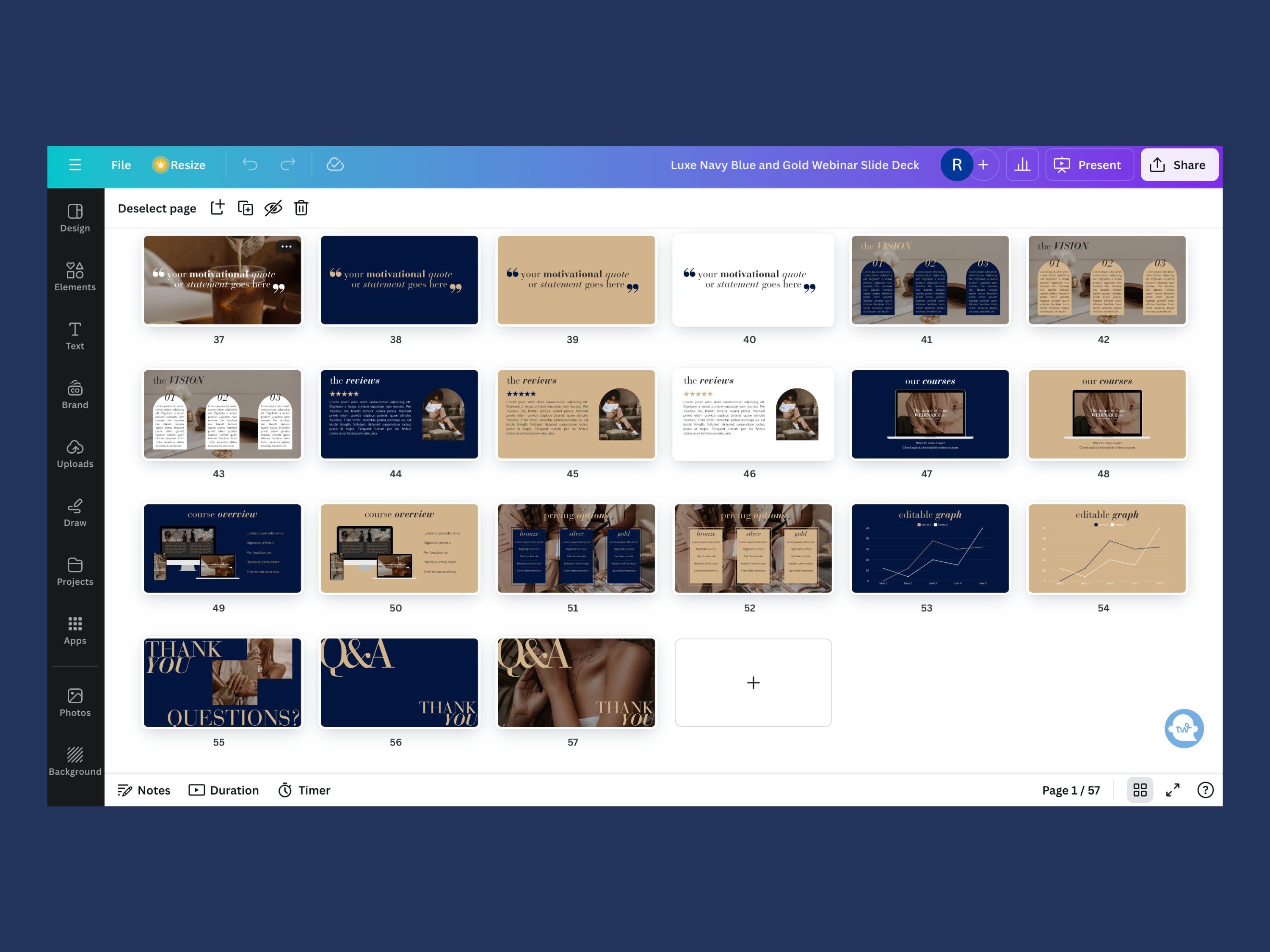Navy Blue Canva Presentation Template: Modern Business Slides - Etsy