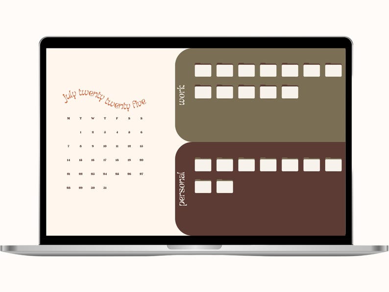 2025 Retro Calendar Desktop Wallpaper With Bonus Icons (digital ...