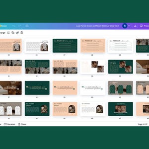 CANVA Forest Green and Peach Luxe Slide Deck Template, Presentation ...