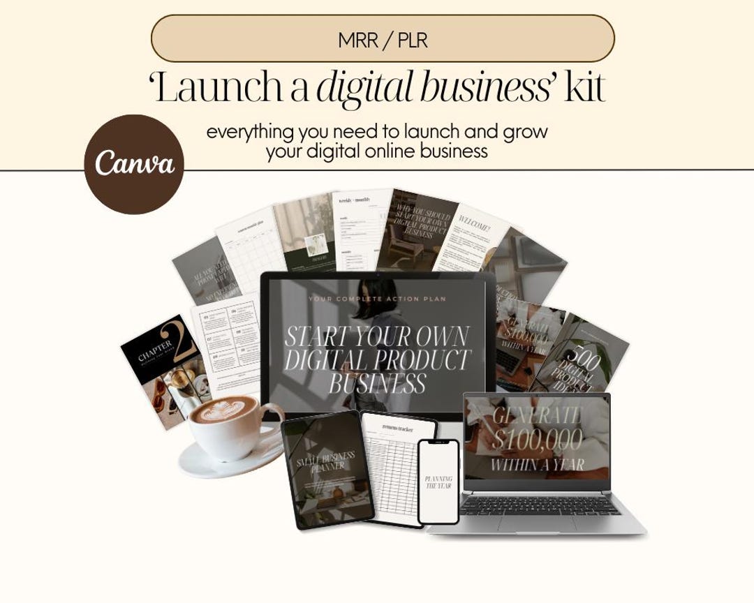 Digital Business Launch Kit 2025: MRR PLR Canva Templates - Etsy
