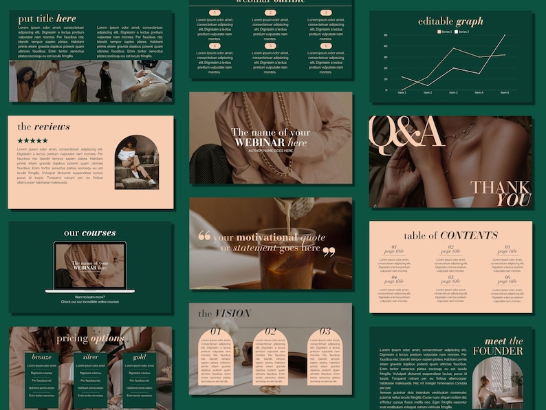 CANVA Presentation Template, Green Slide Deck Template, Modern ...