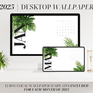 Minimalist Botanical 2025 Desktop Wallpaper | Calendar Wallpaper ...