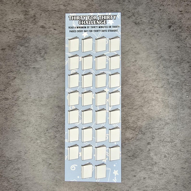 Reading Challenge Bookmarks (set of 5) - Etsy