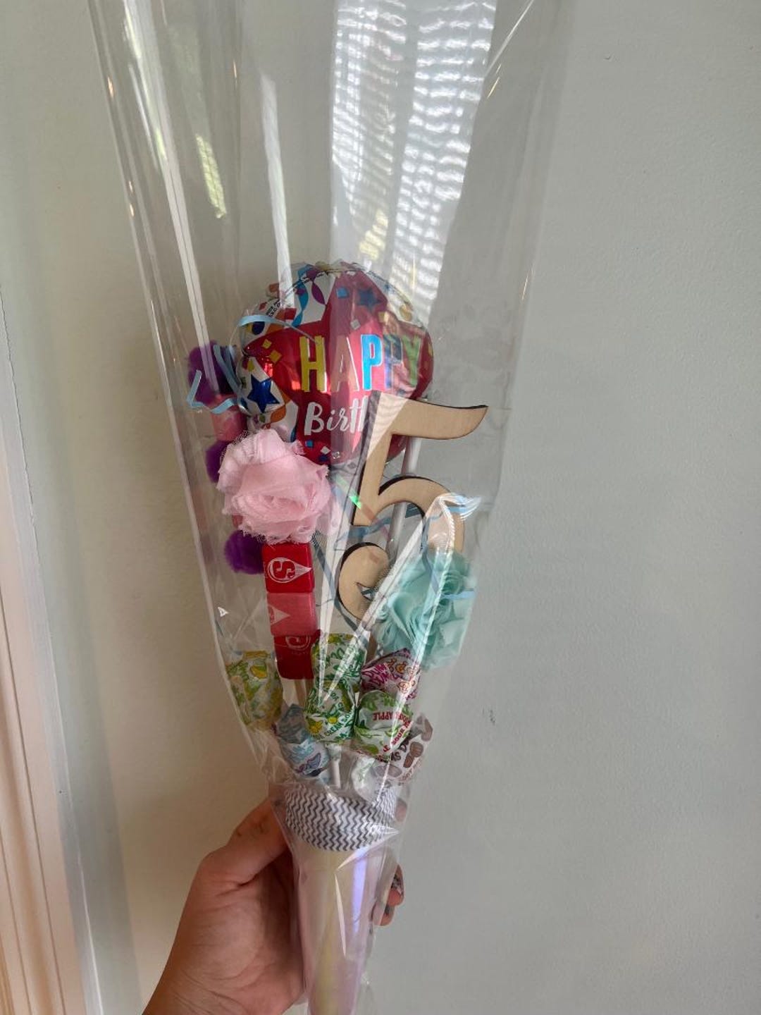 Birthday Bouquet With Number/balloon/note - Etsy