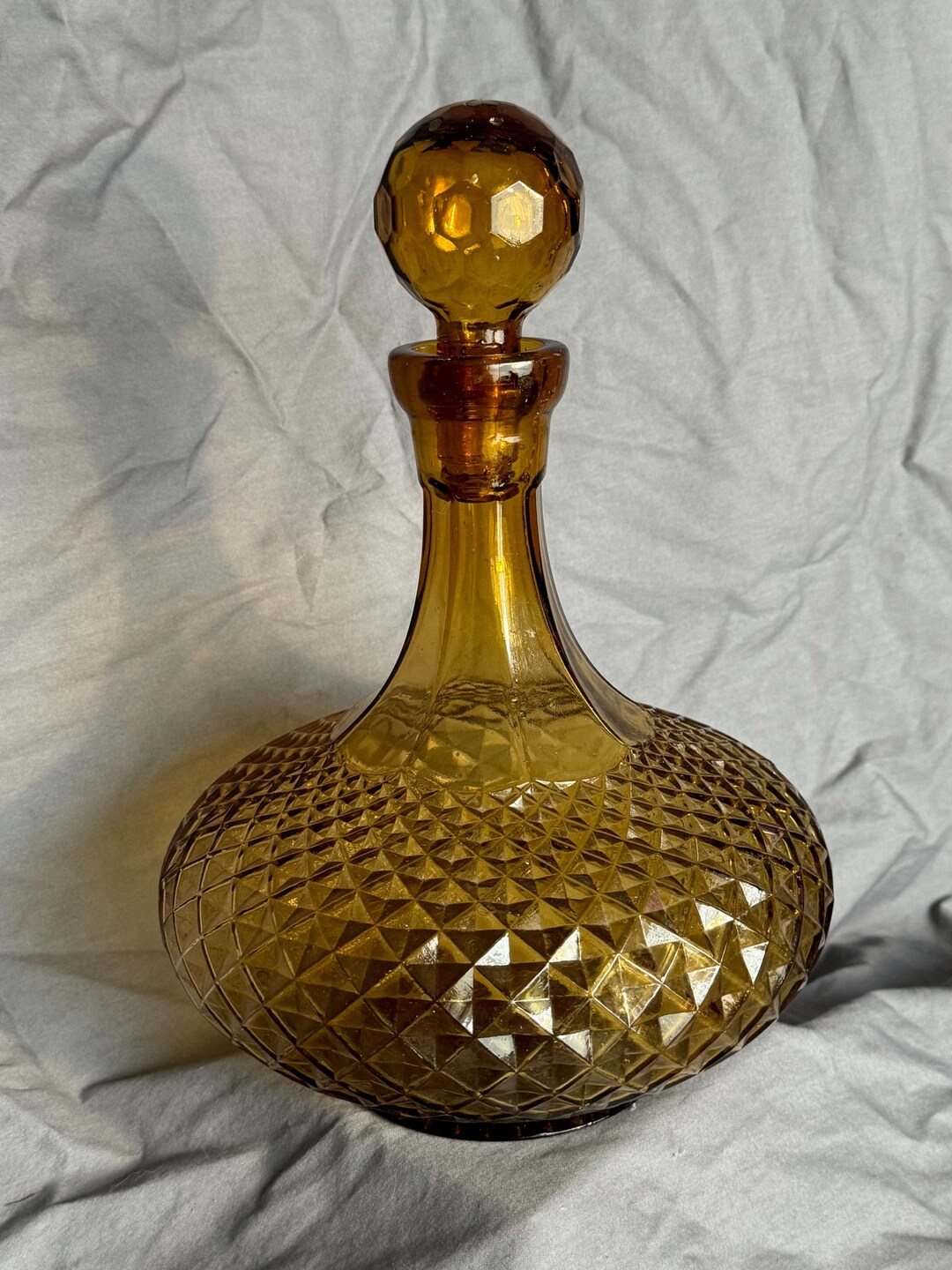Vintage Empoli Amber Glass Decanter - Etsy